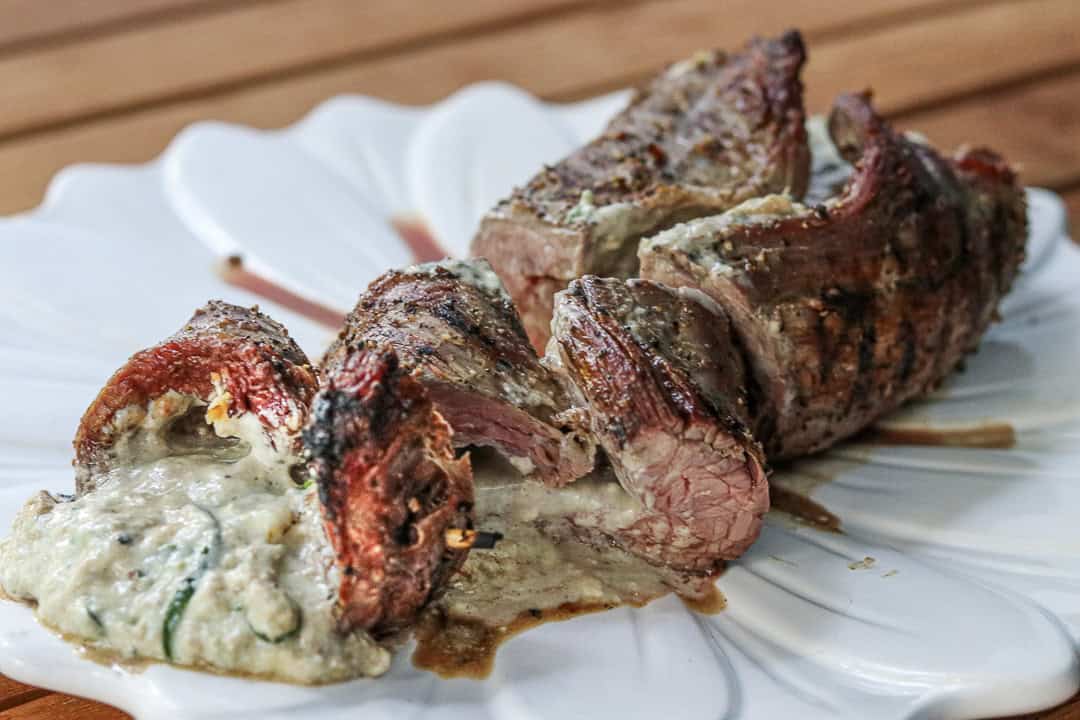 Grilled Steak Stuffed with Blue Cheese - Belly Laugh Living
