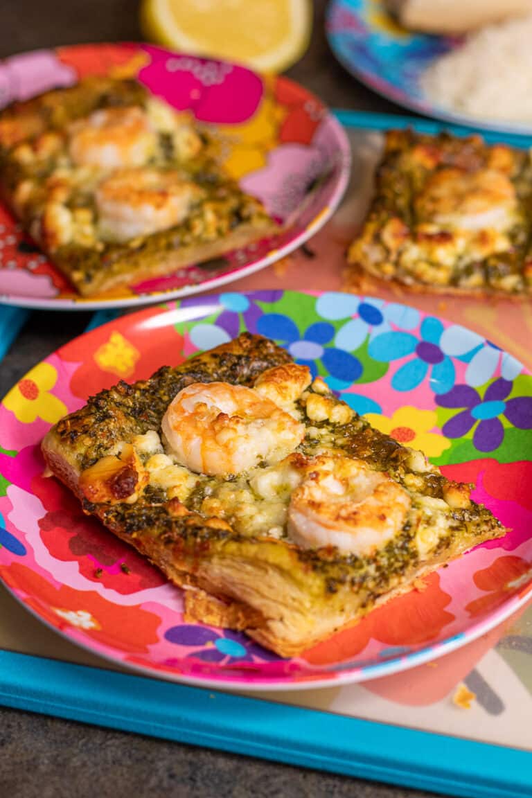 A Twist on Pizza Night: Pesto Shrimp Pizza - Belly Laugh Living